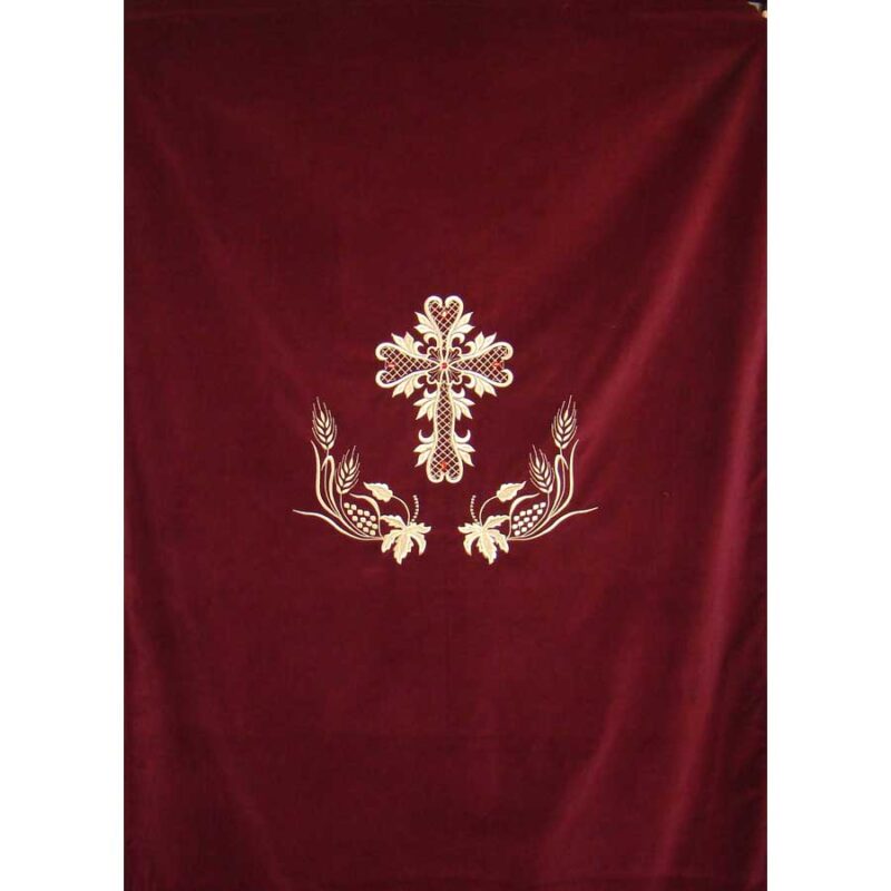 Dvera brodata cu struguri, spice de grau si cruce - Manastirea Lipnita